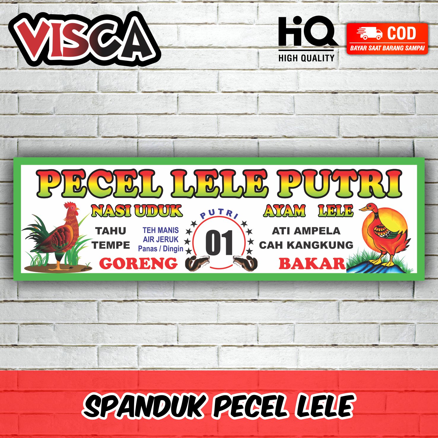 Cetak Spanduk Banner Pecel Lele Ukuran 200 x 60 cm | Lazada Indonesia