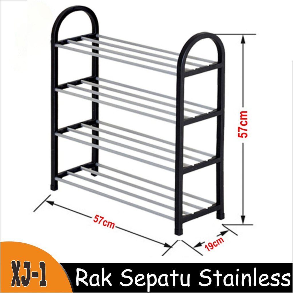 Rak Sepatu Rak Multifungsi 4 Susun Stainless Steel Rak Sandal Rak ...