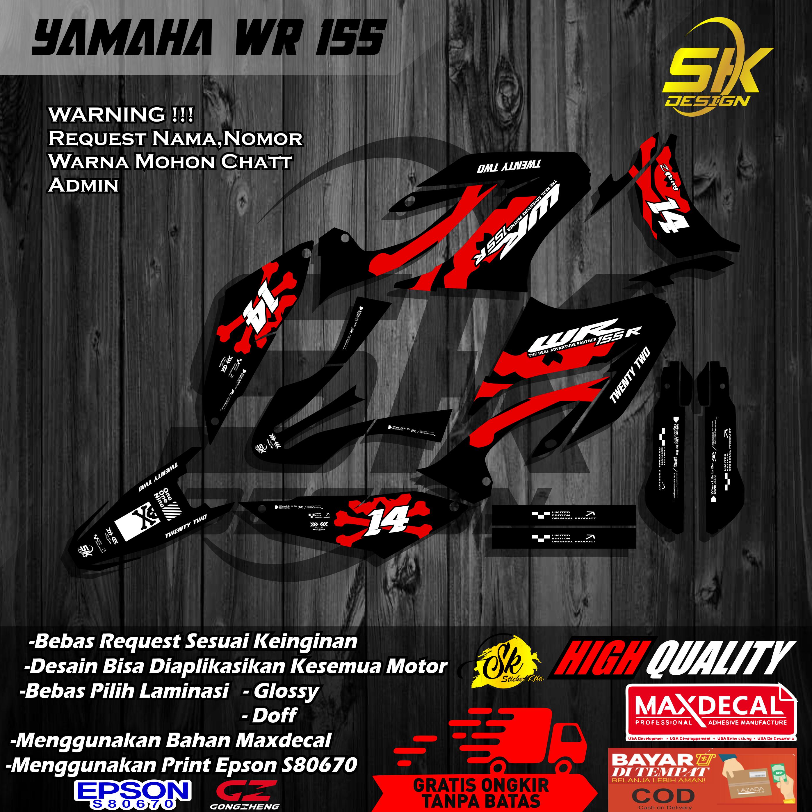 DC 552 STICKER DECAL FULLBODY MOTOR YAMAHA WR 155 SIMPEL TEMA DESAIN ...