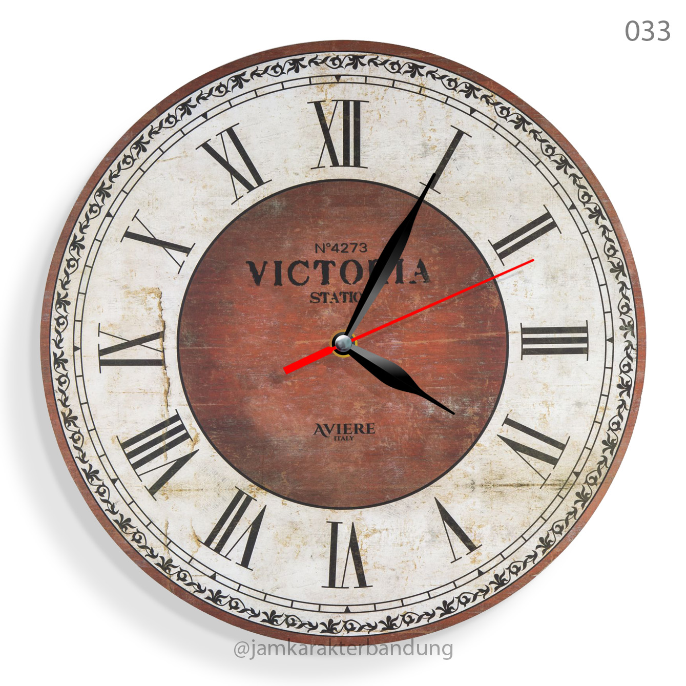 033 Jam Dinding Vintage Klasik Retro Minimalis Jam Karakter Bandung ...