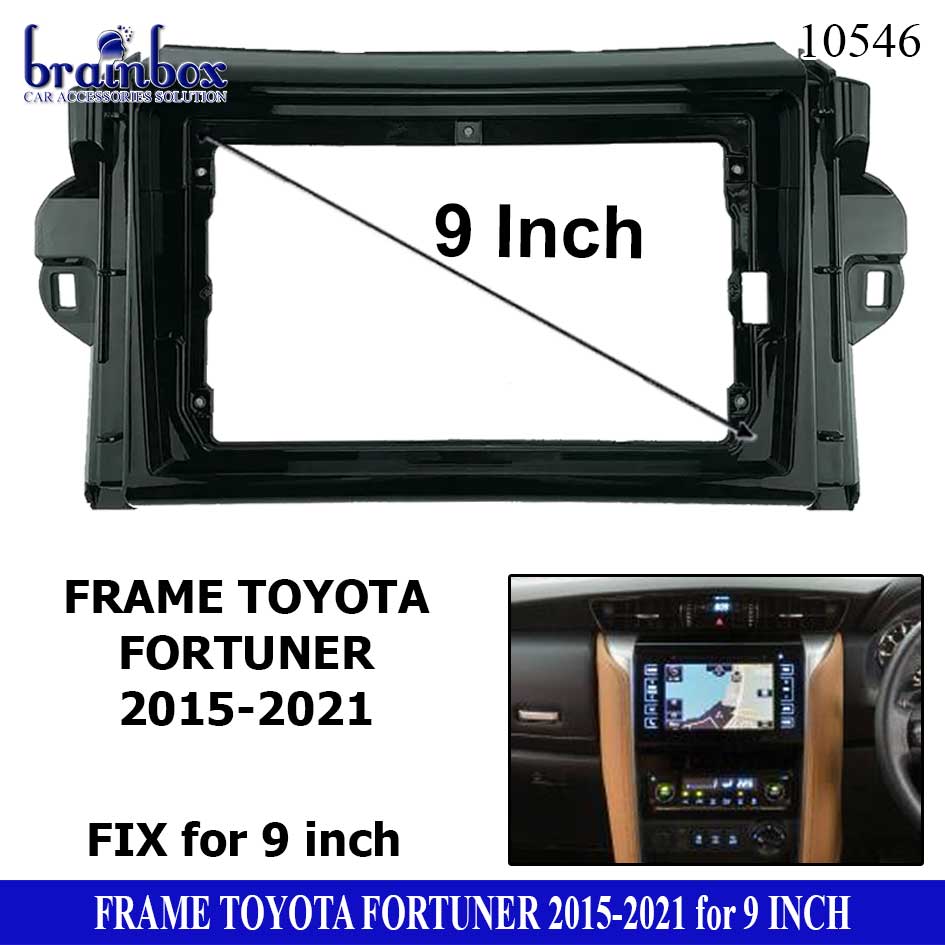Frame Head Unit Toyota Fortuner 2015-2021 9 Inch Bingkai Panel TV Mobil ...