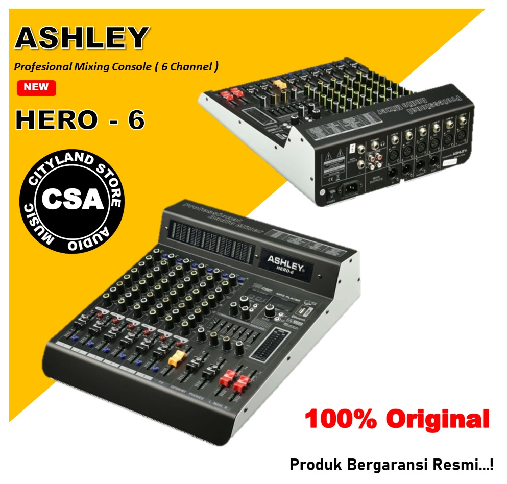 Mixer Ashley Hero 6 Channel Original Multi Effect | Lazada Indonesia