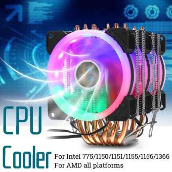 6 Heatpipes Cpu Cooler Fan With Rgb Dual-Tower Radiator 9Cm Fan Cooling ...