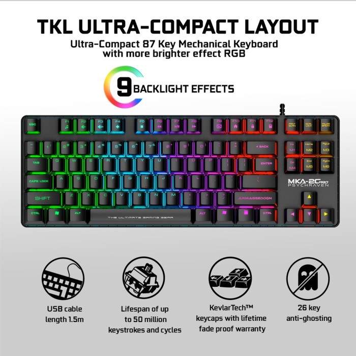 Armaggeddon Mechanical Gaming Keyboard Mka 2c Keyboard Gaming Terbaik 