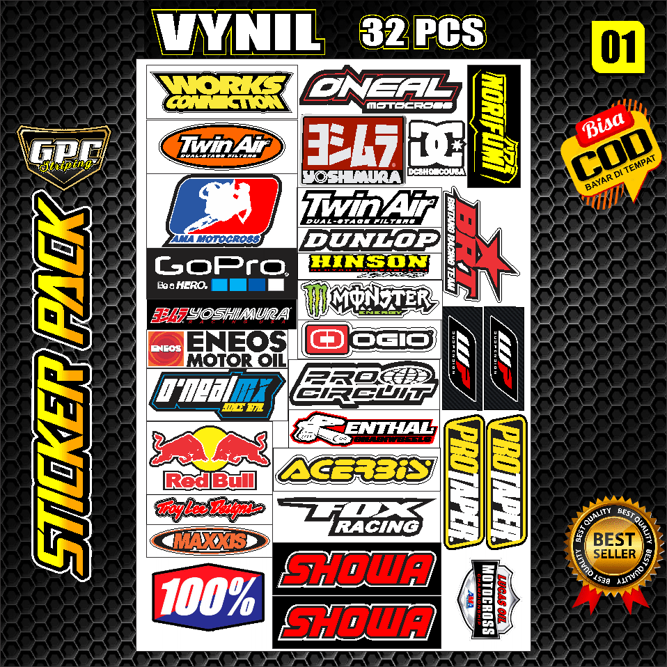 STICKER Pack Hologram Aksesoris Stiker Racing Motor,Helm, Plus Laminasi ...