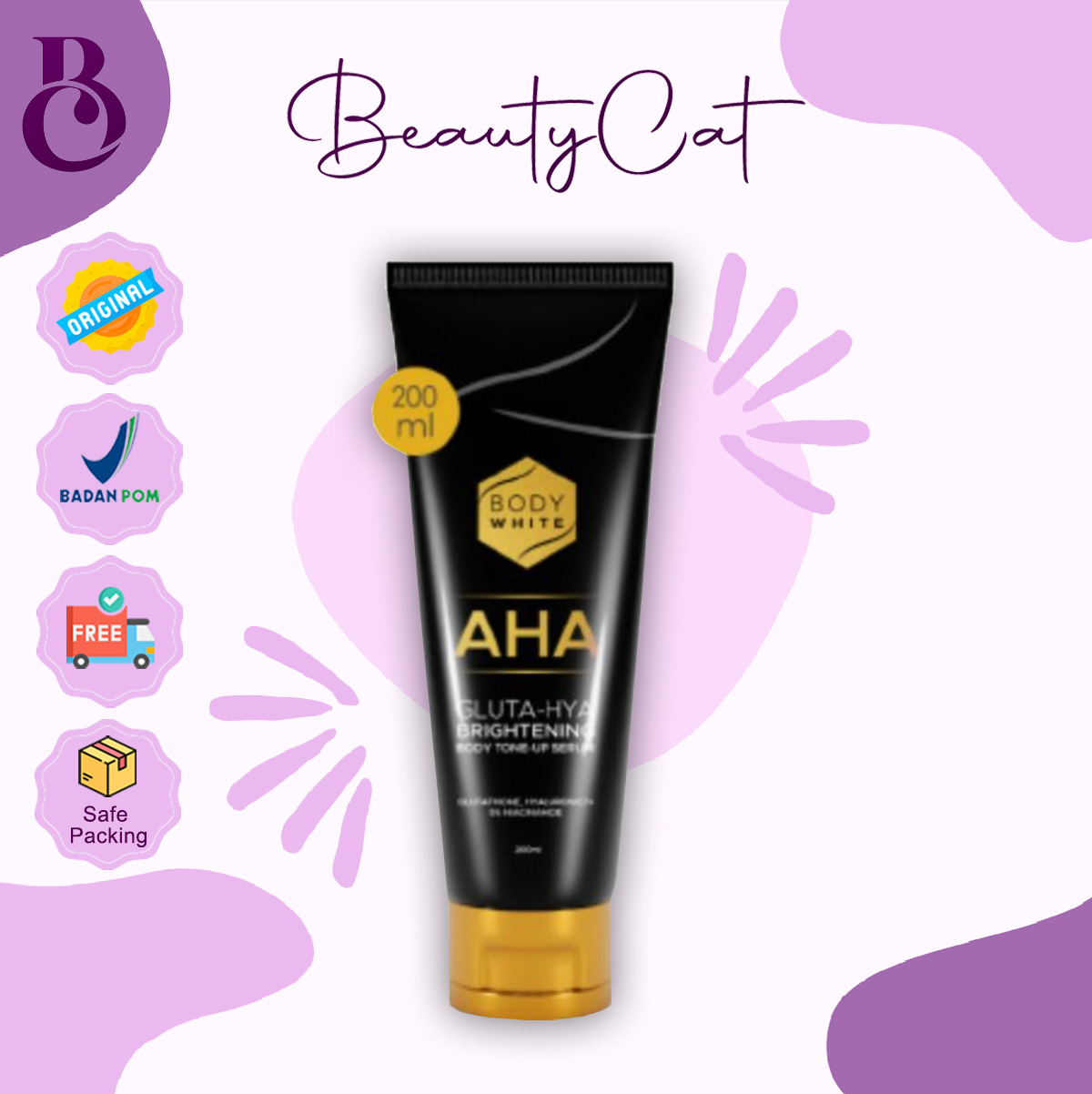 BODY WHITE AHA Brightening Body Tone Up Serum 200ml-Lotion Badan ...