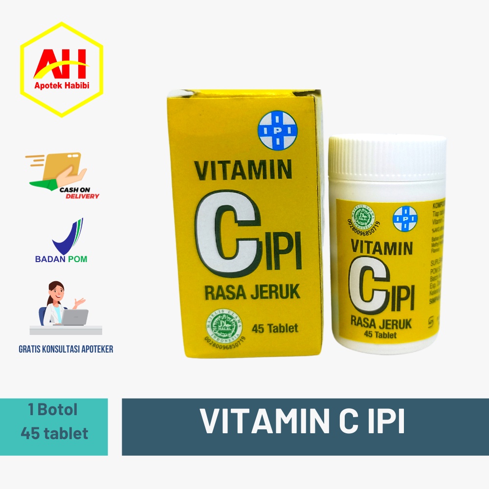 Vitamin Pitamin Fitamin C ipi Cipi botol 45 tablet | Lazada Indonesia