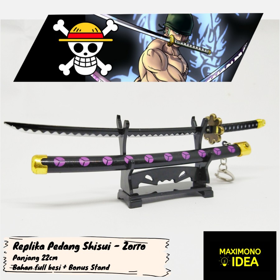 Pedang Roronoa zoro Shusui anime one piece ukuran mini gantungan kunci ...