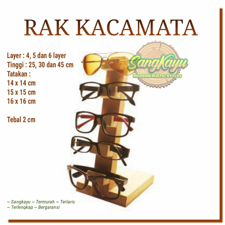 Rak kacamata display stand kayu wooden sun glasess holder rack | Lazada ...