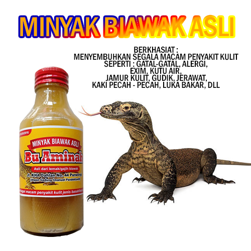 anti gatal kulit eksim scabies budug luka bakar Minyak Biawak Bu Aminah ...