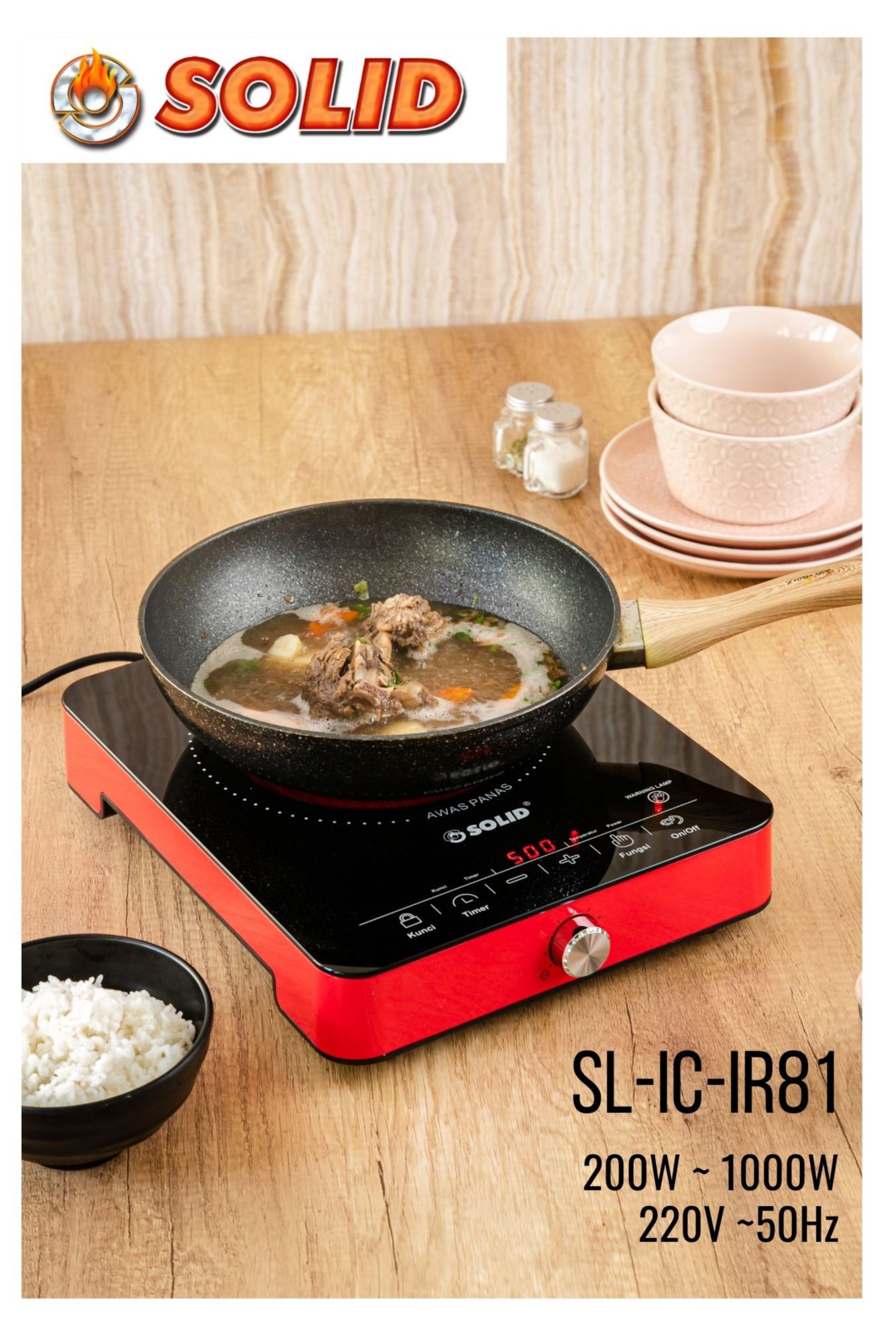 Kompor Listrik Keramik InfraRed SOLID SL-ICR-IR81 200 - 1000 WATT Serbaguna Portable Mudah ...