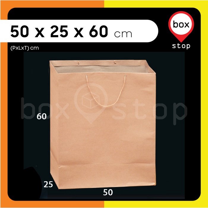 Paper Bag Polos - Paper Bag JUMBO - Paper Bag Besar - 50x25x60 cm ( 3 ...