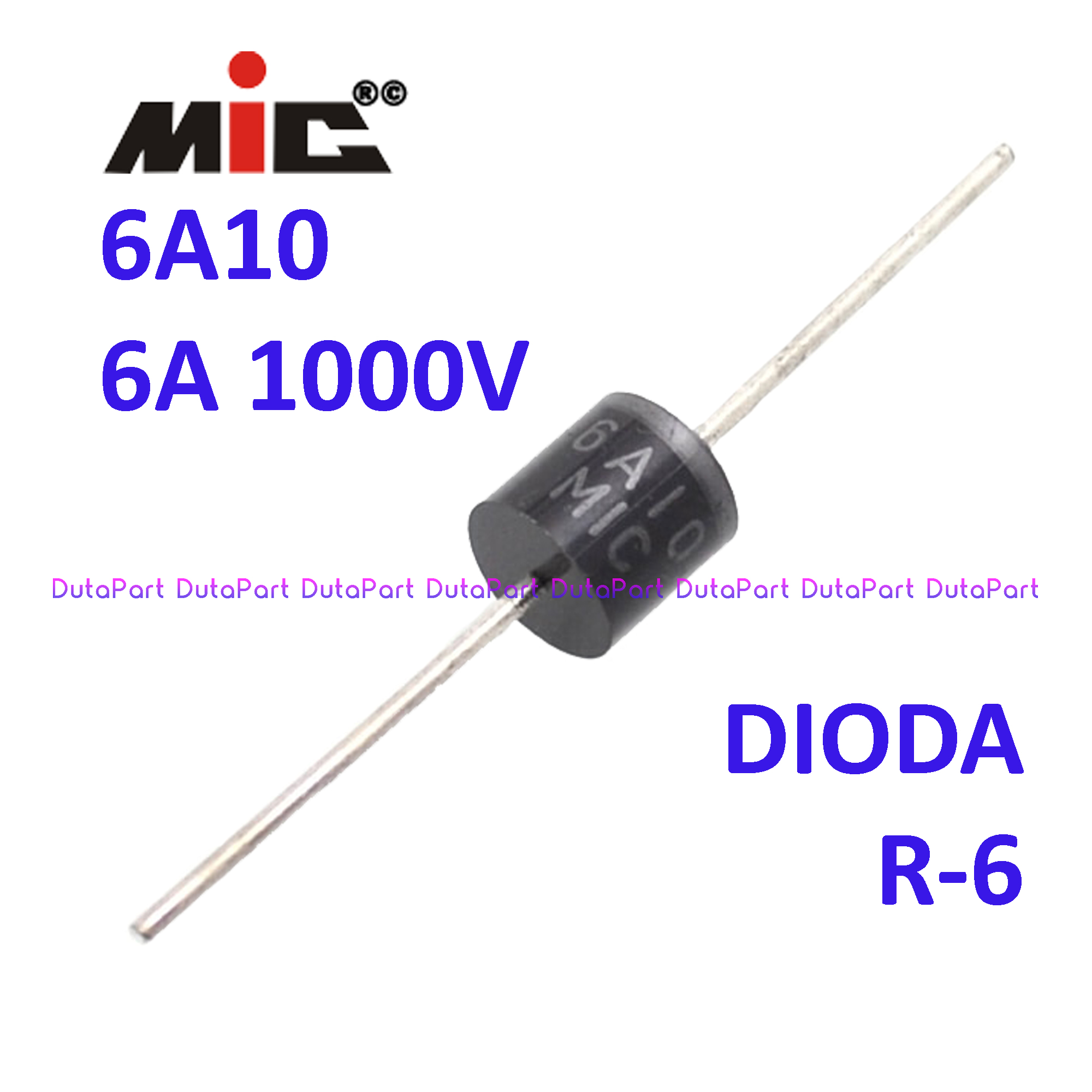 20 Pcs 6A10 6A 1000V MIC Dioda Diode Rectifier R-6 | Lazada Indonesia