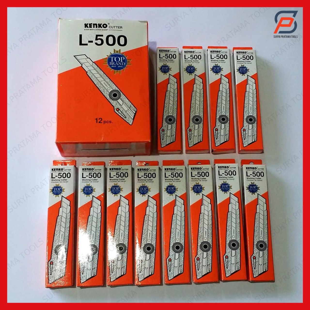 [12 PCS] CUTTER BESAR KENKO L500 / PISAU CUTTER BESAR KENKO L-500 ...