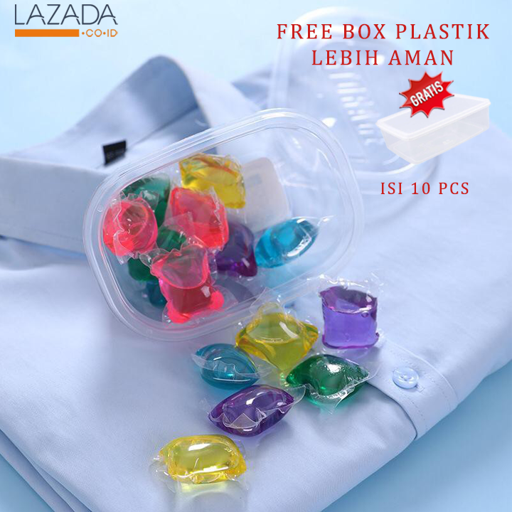 (FREE BOX PLASTIK) -Paket 10 pcs sabun laundry detergent ball sabun ...