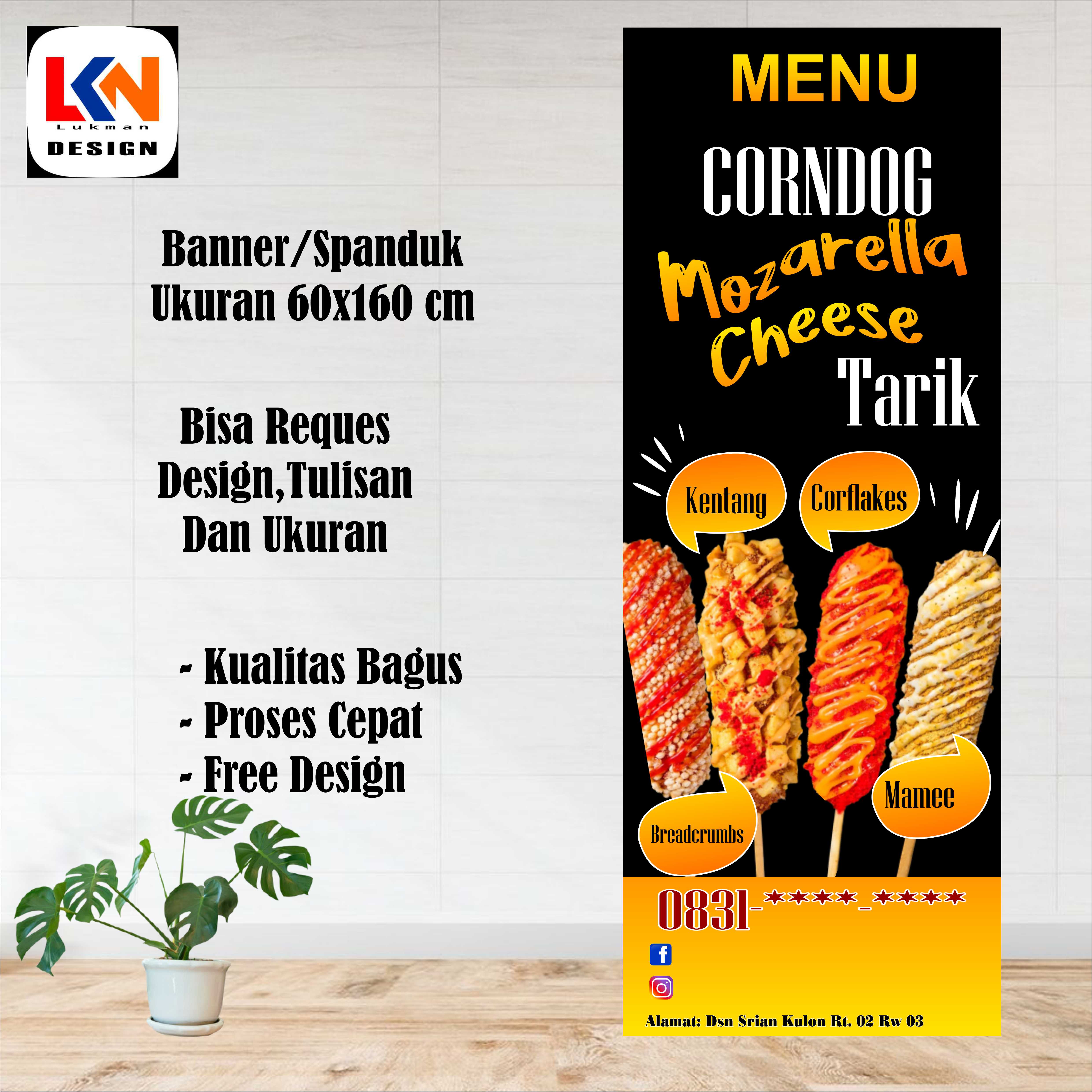 banner spanduk corndog | Lazada Indonesia