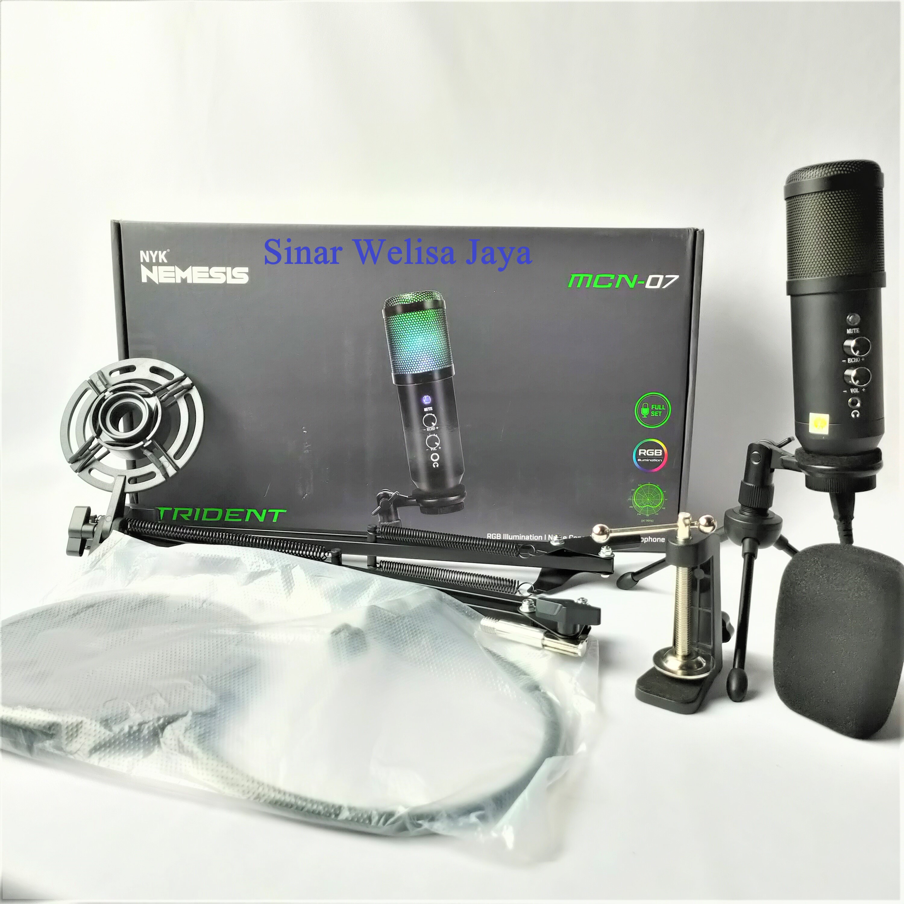 NYK Nemesis Trident Condenser Audio Microphone RGB MCN-07 | Lazada Indonesia
