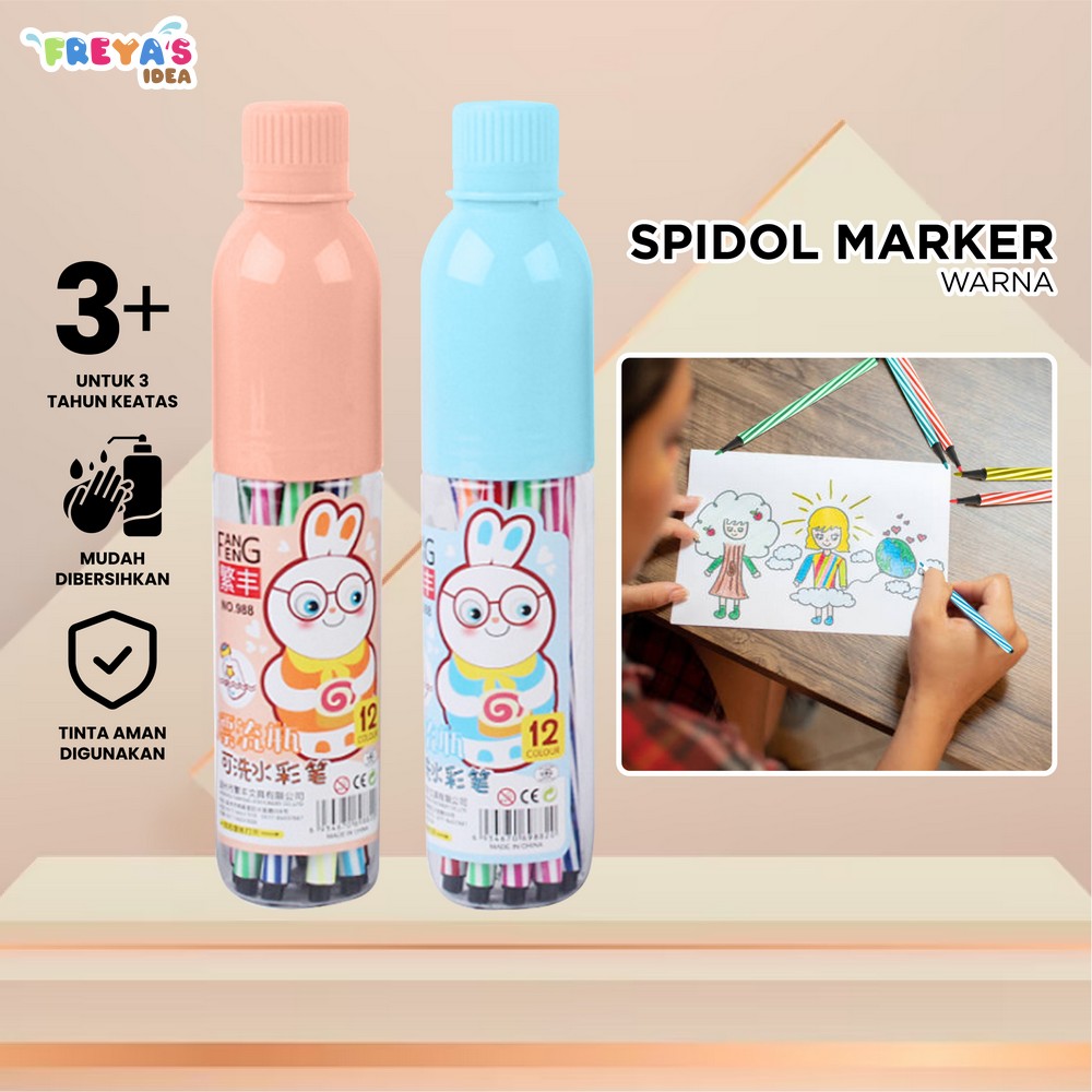 FR-A63 Spidol Warna Warni Alat Lukis Marker Pen Spidol Warna Alat Tulis ...