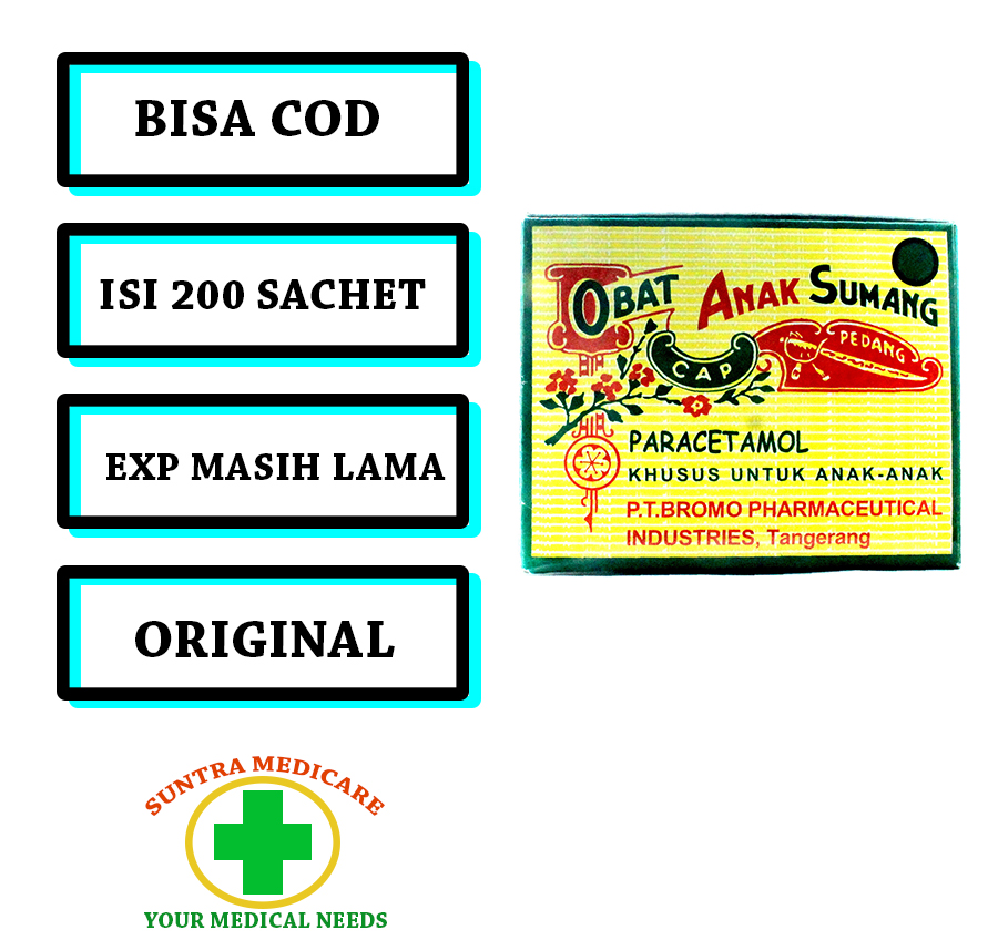 Anak Sumang Cap Pedang Paracetamol anak isi 200 Sachet (box) | Lazada ...