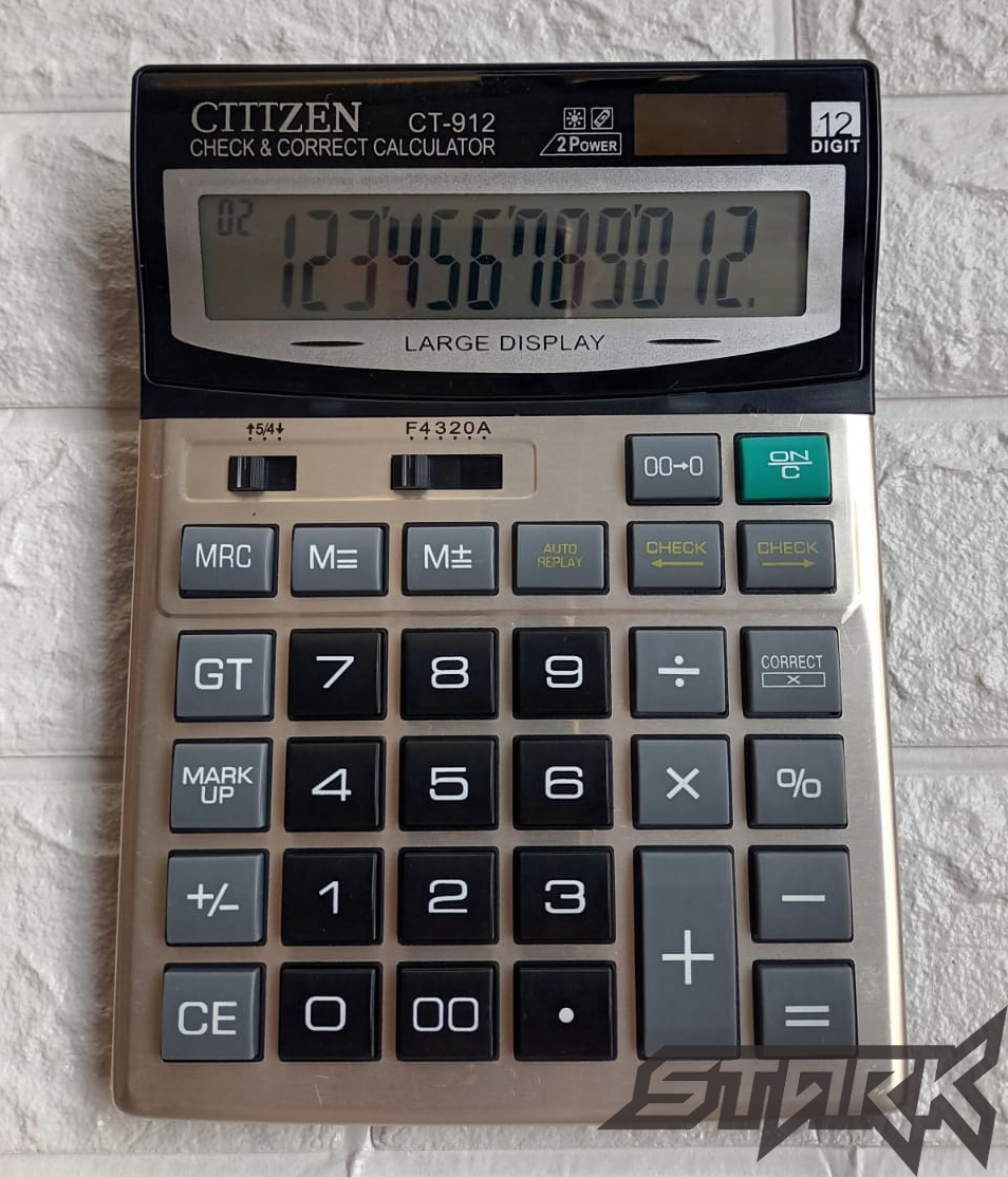 CT 912 besar Kalkulator 12 Digit - Check and Correct - Layar Besar ...