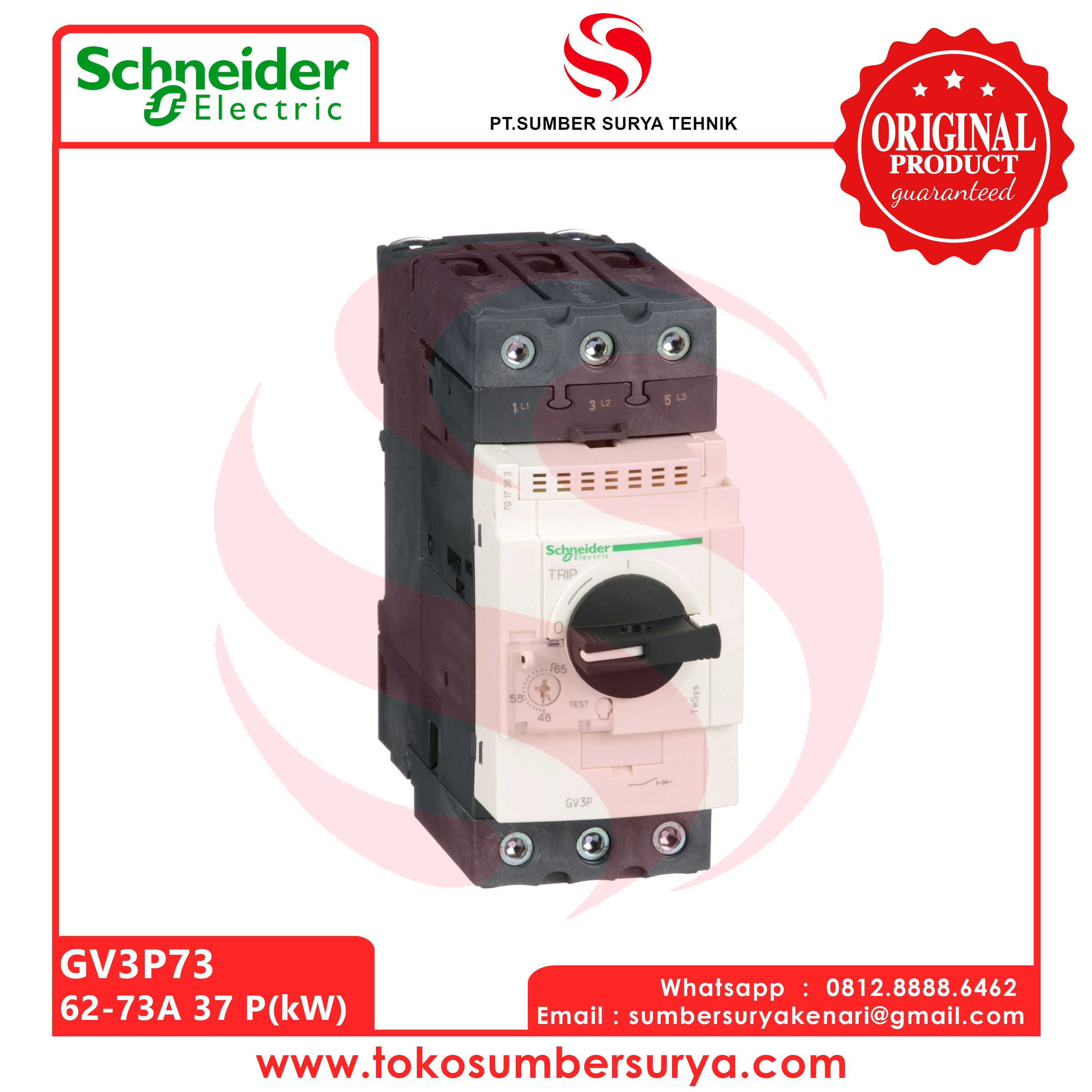 Motor Circuit Breaker GV3P73 Saklar Listrik ON OFF SNI Asli Ori ...