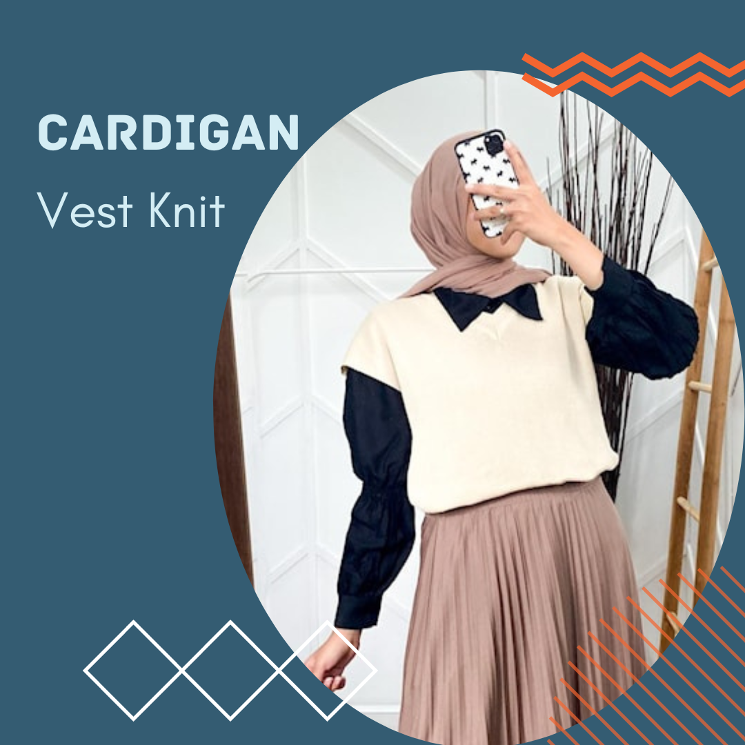 Rompi Rajut Wanita | Vest rajut outer korean style knitwear cardigan ...