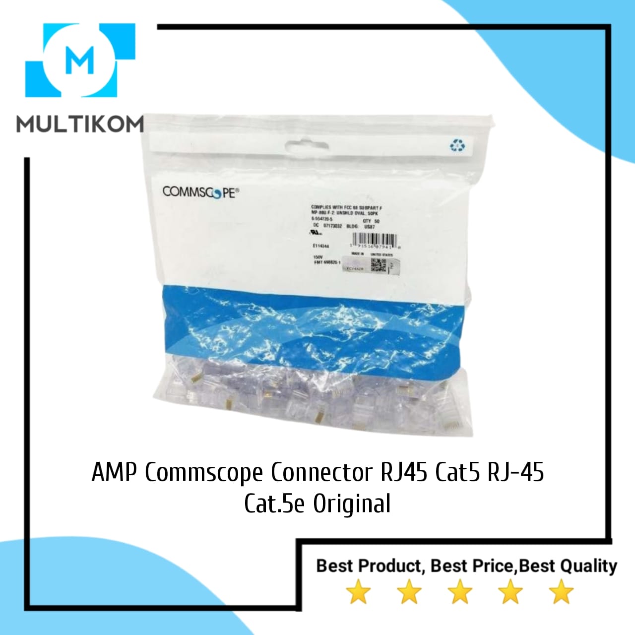 AMP Commscope Connector RJ45 Cat5 RJ-45 Cat.5e Original | Lazada Indonesia