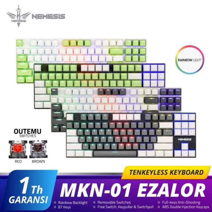 NYK Nemesis MKN-01 Ezalor / NYK MKN01 Ezalor Keyboard Mechanical, Warna ...