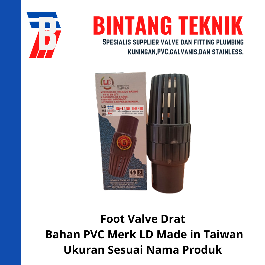 Foot Valve Drat 3/4" inch PVC Merk LD Taiwan | Lazada Indonesia