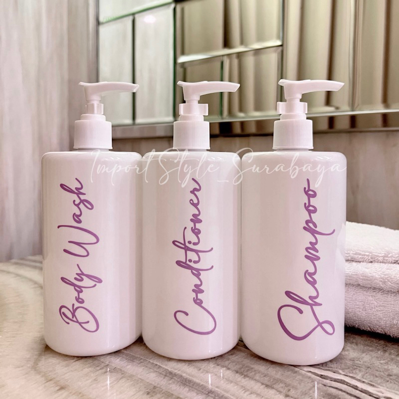 BOTOL PUTIH N28 glossy 500ml stiker LILAC ungu . aesthetic bottle ...
