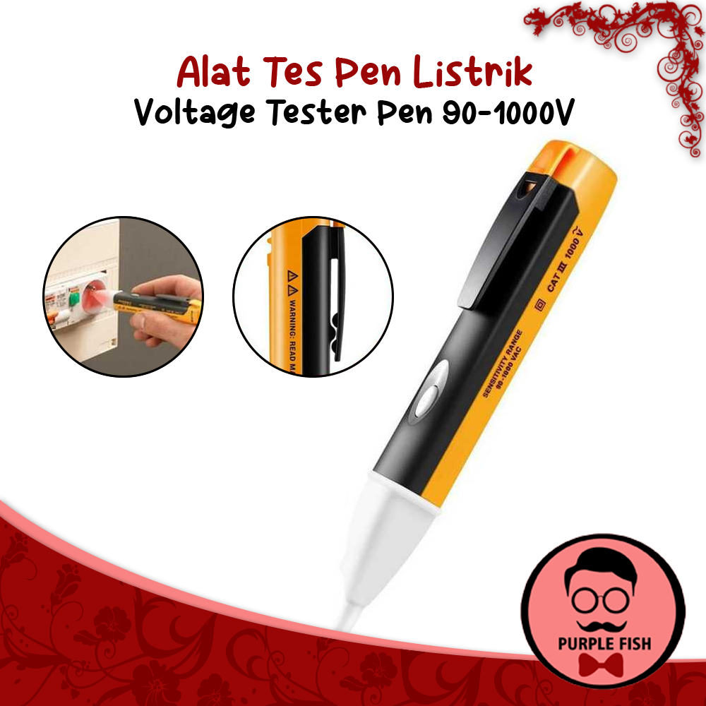 Alat Test Pen Listrik Non contact Voltage Tester Pen 90-1000V | Lazada ...