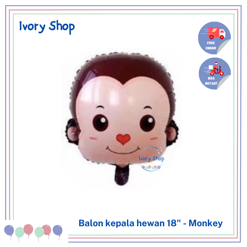 Balon Animal 18 inch / kepala hewan / karakter zoo series | Lazada ...