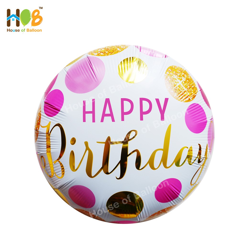 Balon Foil HBD Bulat 18 Inch / 45 cm | Lazada Indonesia
