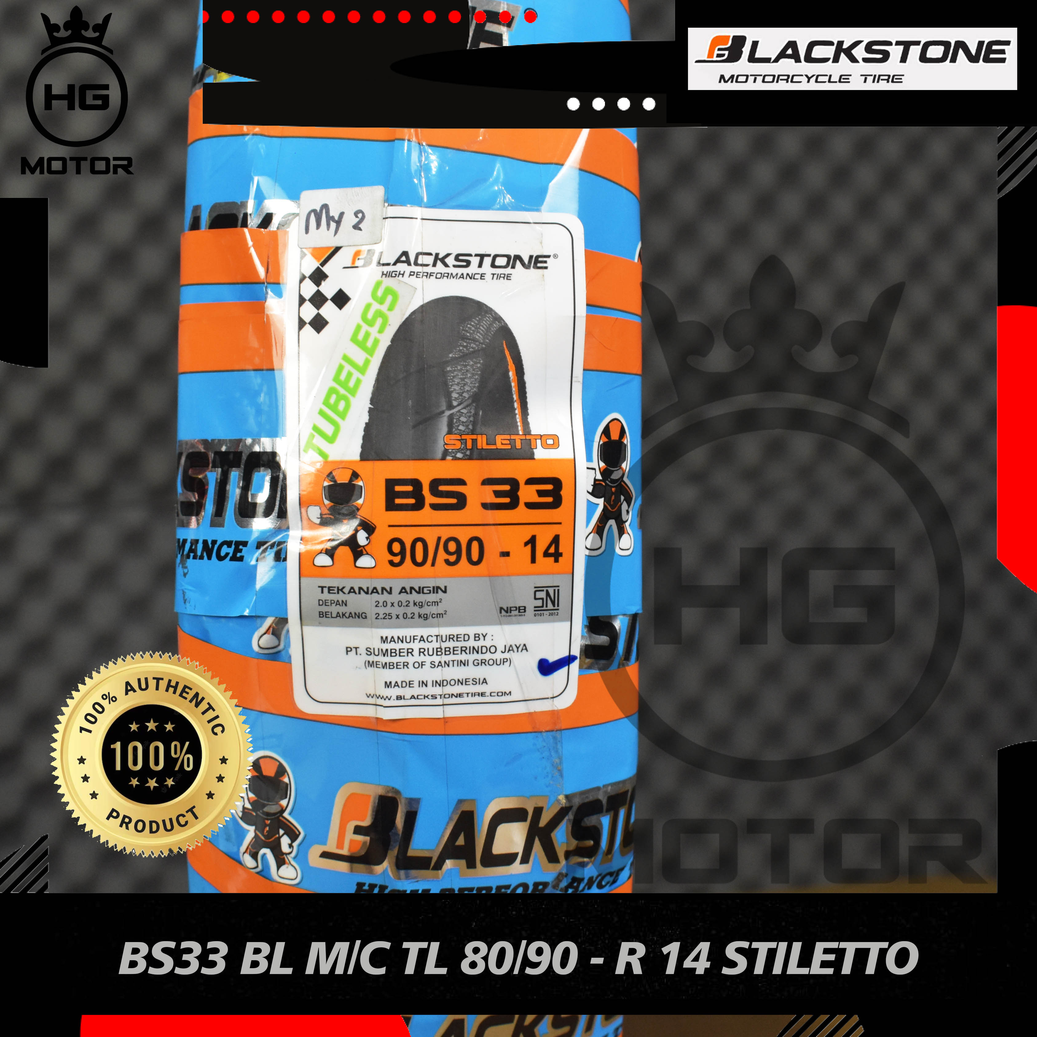 BAN BLACKSTONE STILETTO BS33 BS 33 90/90 RING 14 BAN MOTOR MATIC TUBELESS | Lazada Indonesia