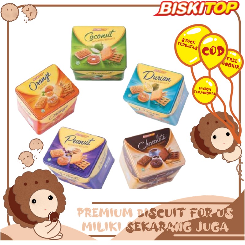 BISKITOP - Sandwich Single Aneka Kaleng Kotak 400gr Murah Promo Cuci ...