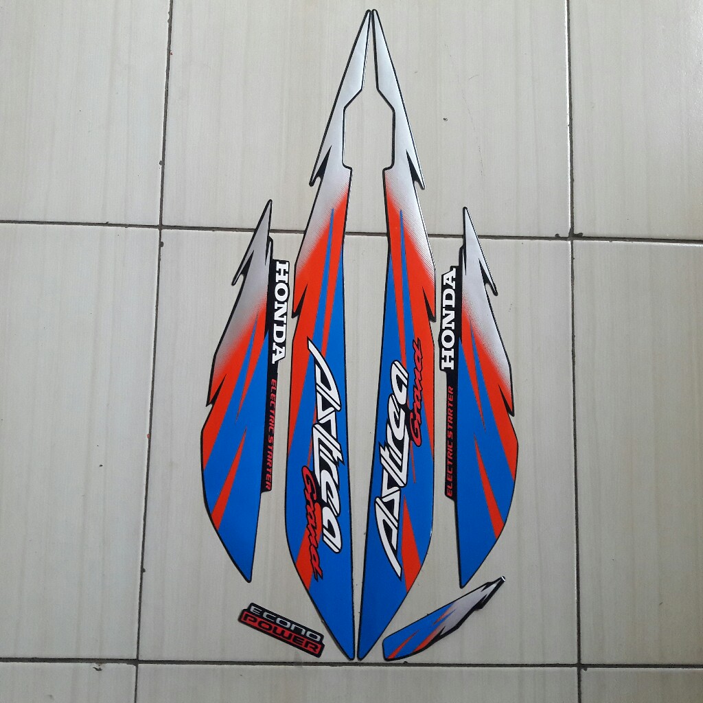 sticker striping motor astrea grand limited edition 97 biru merah ...