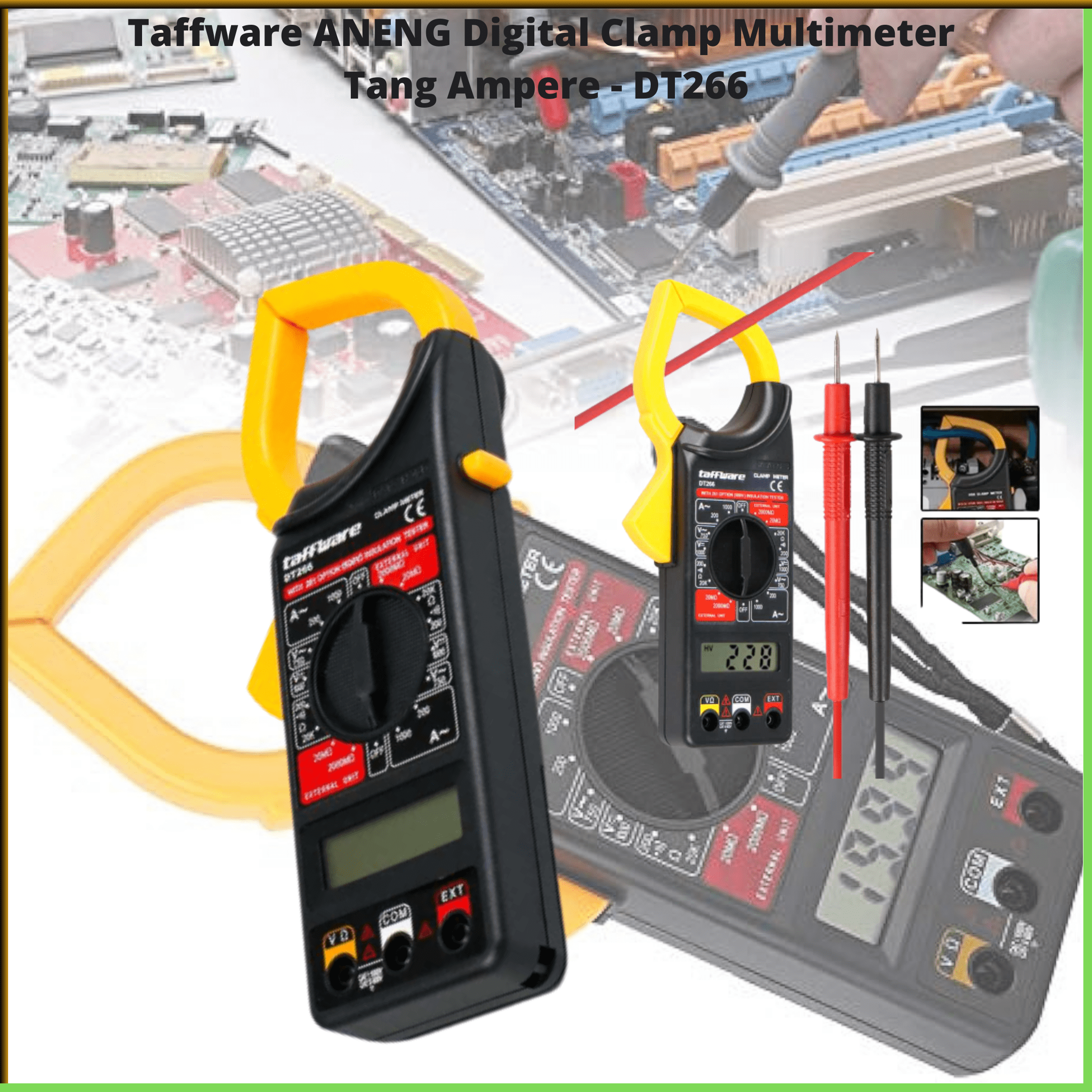 COD Taffware ANENG Digital Clamp Multimeter Tang Ampere DT266 / Alat ...
