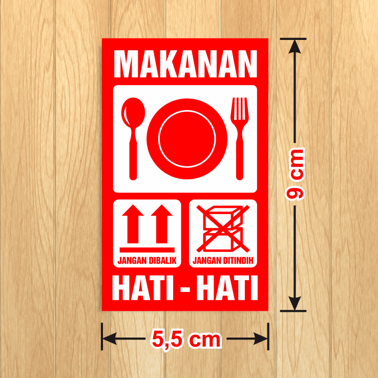 Sticker Label Pengiriman Makanan 100 pcs Stiker Food Delivery Fragile ...