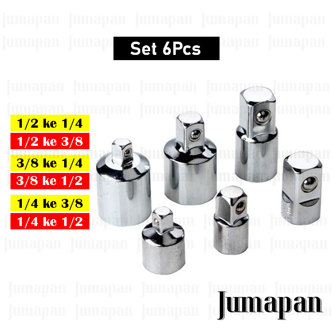 Adapter Adaptor Kunci Shock Sok Socket 1/2 3/8 1/4 Converter Set ...