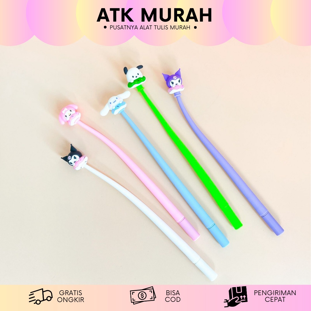 Pen Lentur Goyang SANRIO DONAT LUCU Dengan Boneka Kartun Lucu Imut ...