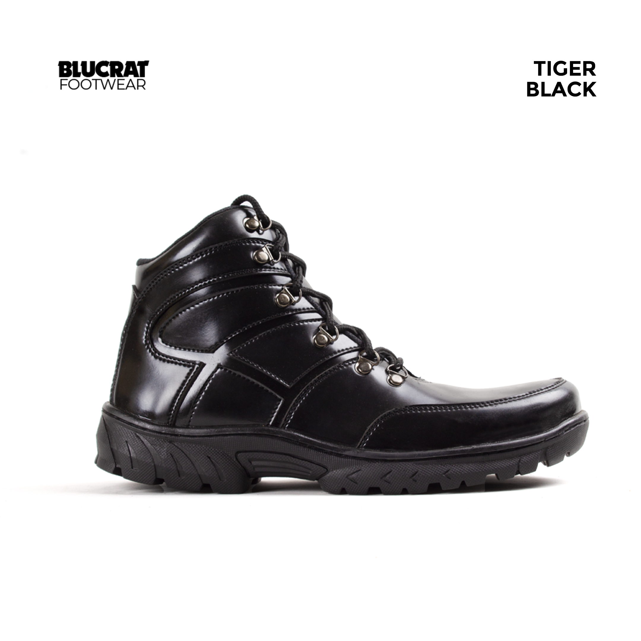 BLUCRAT SEPATU BOOTS SAFETY TIGER BLACK / SEPATU UJUNG BESI / SEPATU SAFETY | Lazada Indonesia