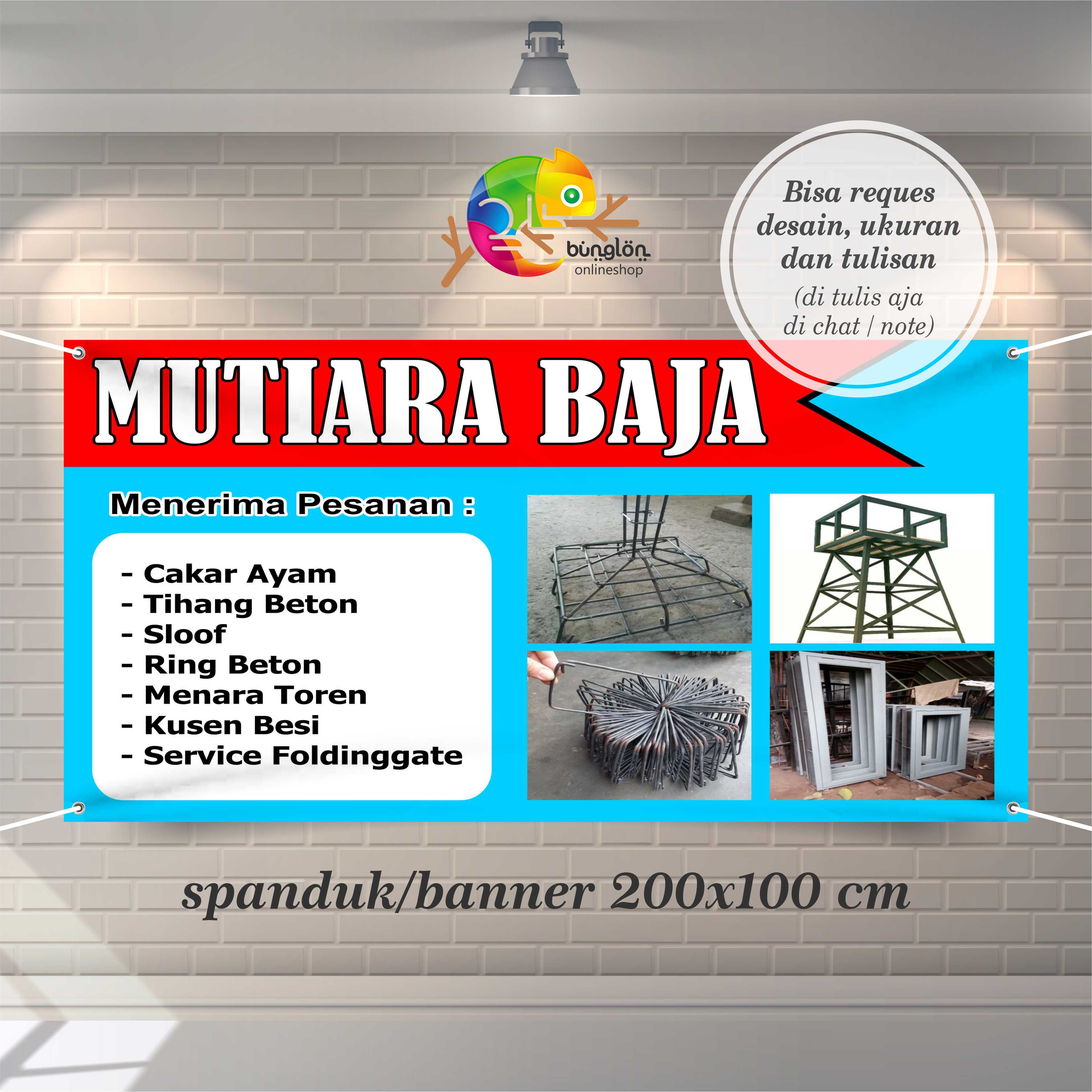 200x100 Spanduk Banner Toko Baja, Matrial | Lazada Indonesia