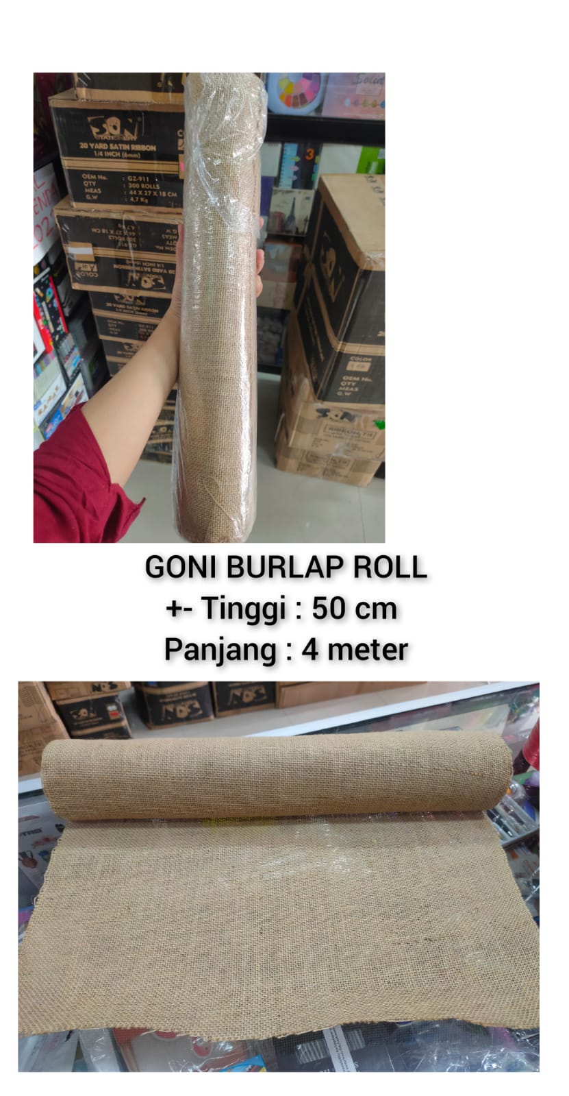 kain goni roll 50 cm x 4 meter burkat | Lazada Indonesia