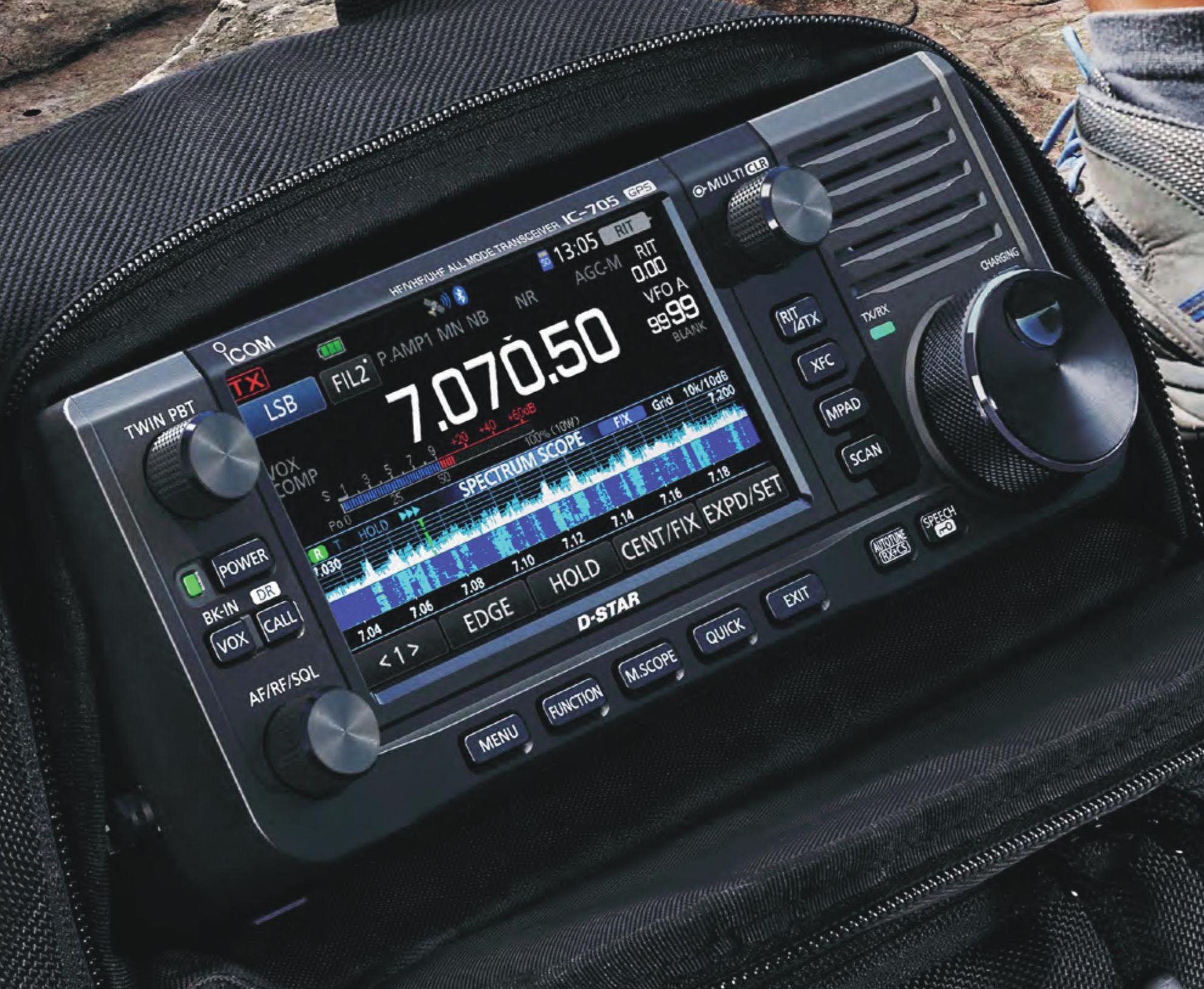 ICOM IC-705 IC705 All Mode Portable Radio Rig 10 W GPS SSB HF VHF UHF ...