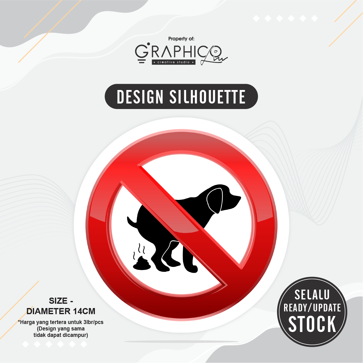 Stiker Anjing Dilarang Poop - Per/3 lbr (Diameter 14cm) | Lazada Indonesia