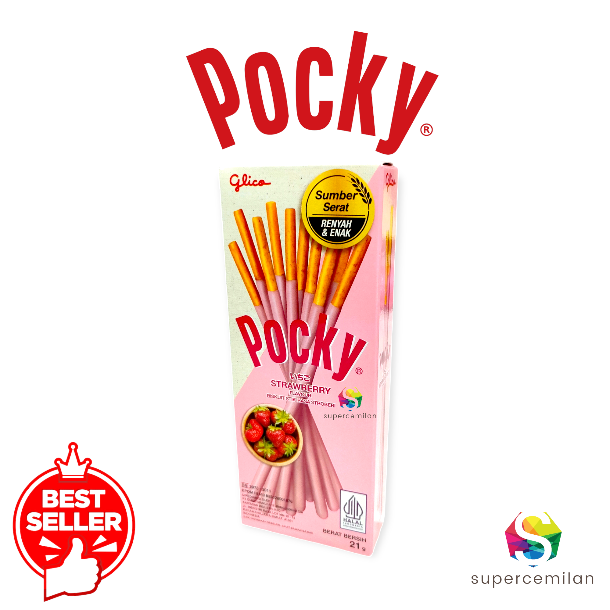 Glico Pocky MINI Half size Cokelat / Strawberry / Cookies Cream - Snack ...