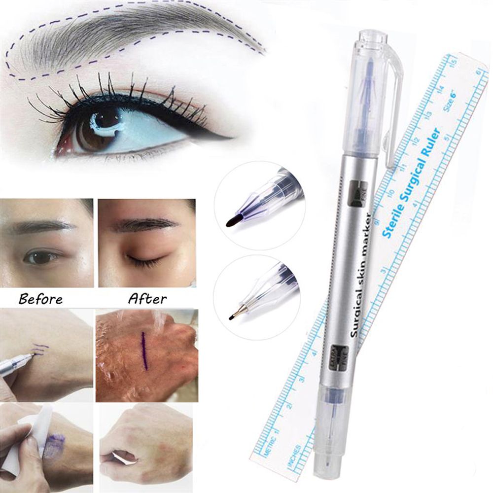 TSRB 2Pcs Waterproof Skin Body Art Lip Liner Measuring Microblading ...