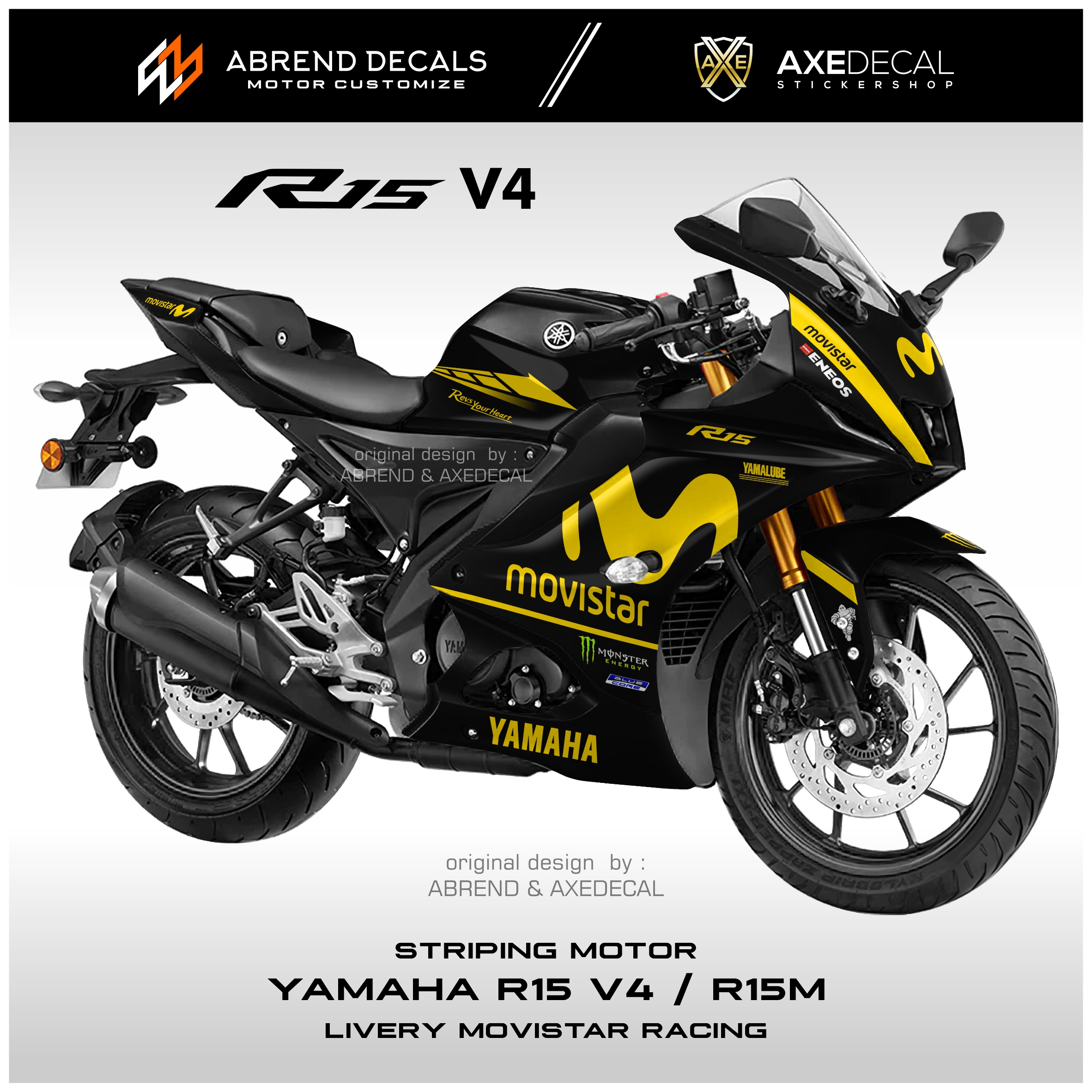 Striping R15 V4 Movistar / Stiker Motor Yamaha R15 V4 R15M Desain ...