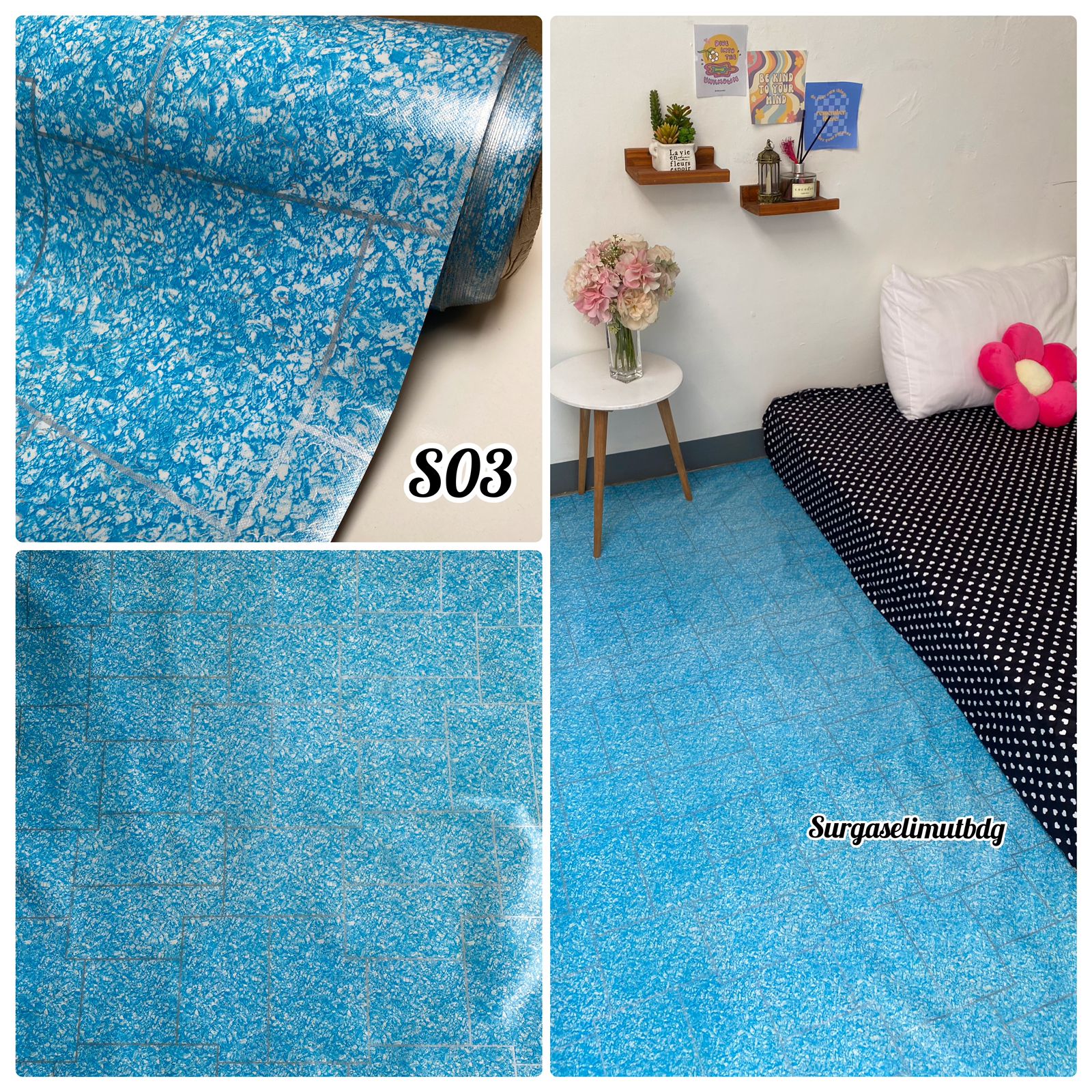 KARPET PLASTIK VINYL JUMBO BESAR LEBAR 200CM PERMUKAAN SEMI GLOSSY ...