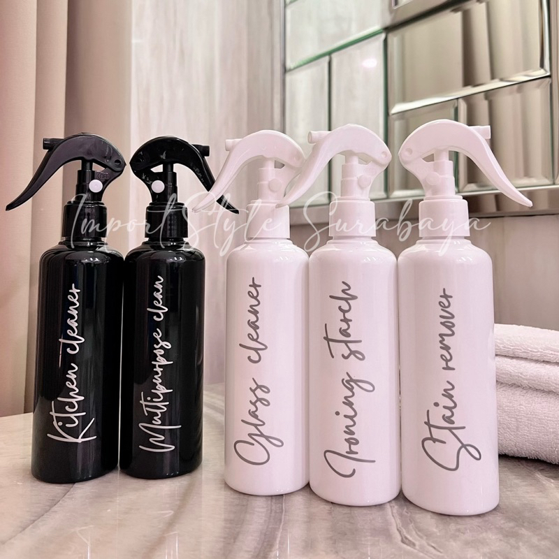botol GLOSSY HITAM / PUTIH SPRAY 250ml SILVER EDISI . aesthetic bottle ...